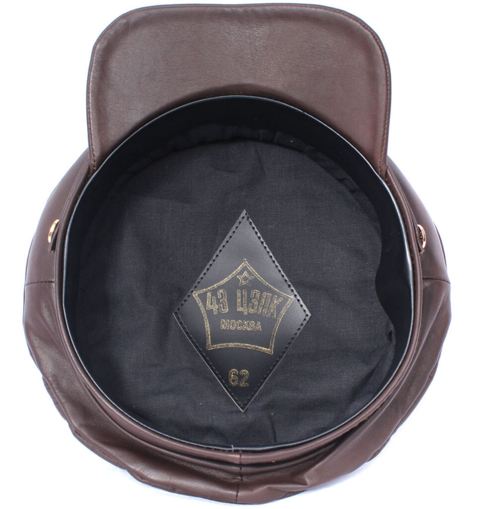 Soviet Officers brown leather hat – soviet-surplus.com