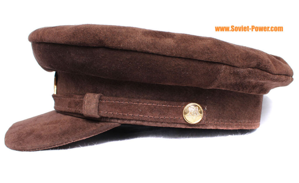 Special leather SUEDE hat Lenin – soviet-surplus.com