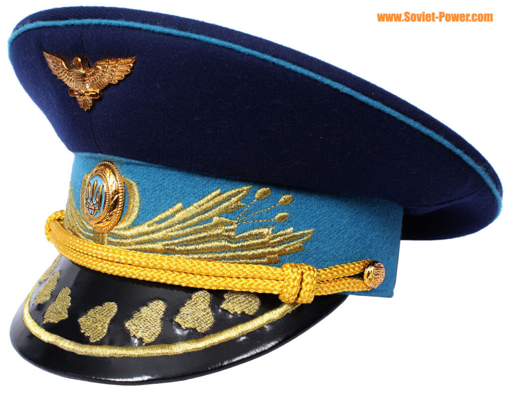 Ukraine Air Force Generals blue visor hat – soviet-surplus.com
