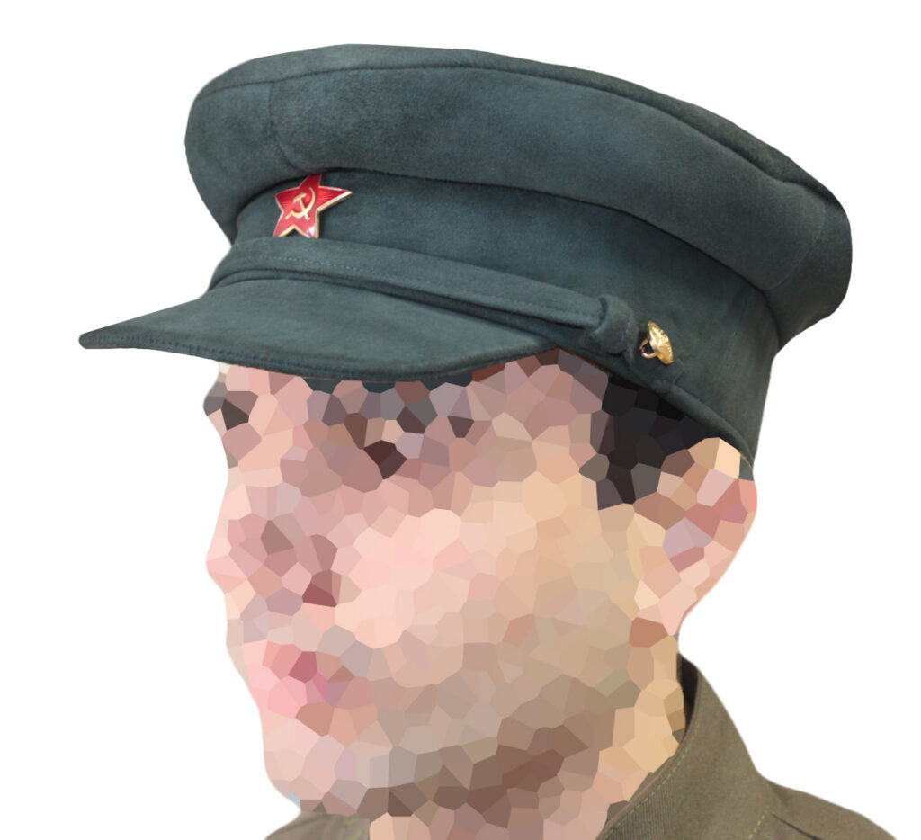 Soviet military Officer khaki hat Suede Leather visor hat USSR army visor cap with Red star ...