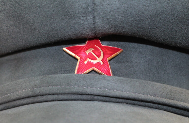 Soviet military Officer khaki hat Suede Leather visor hat USSR army ...